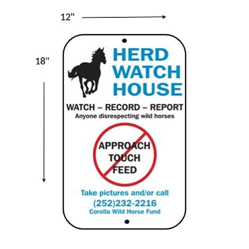 Metal Herd Watch Sign - Corolla Wild Horse Fund